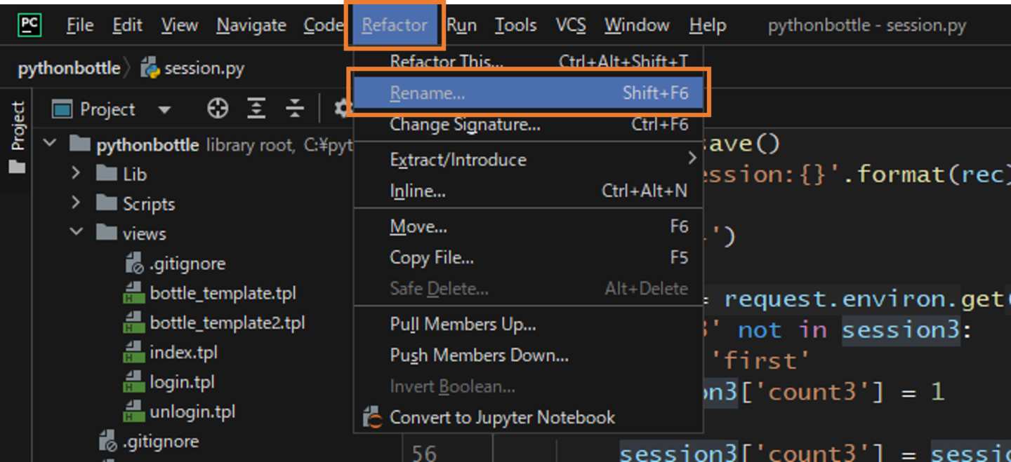 【PyCharm小技紹介】範囲内の変数名をまとめて修正する「置換」と「リネーム」の使い方と違い - 【ゼロ→イチ】プログラミング情報サイト